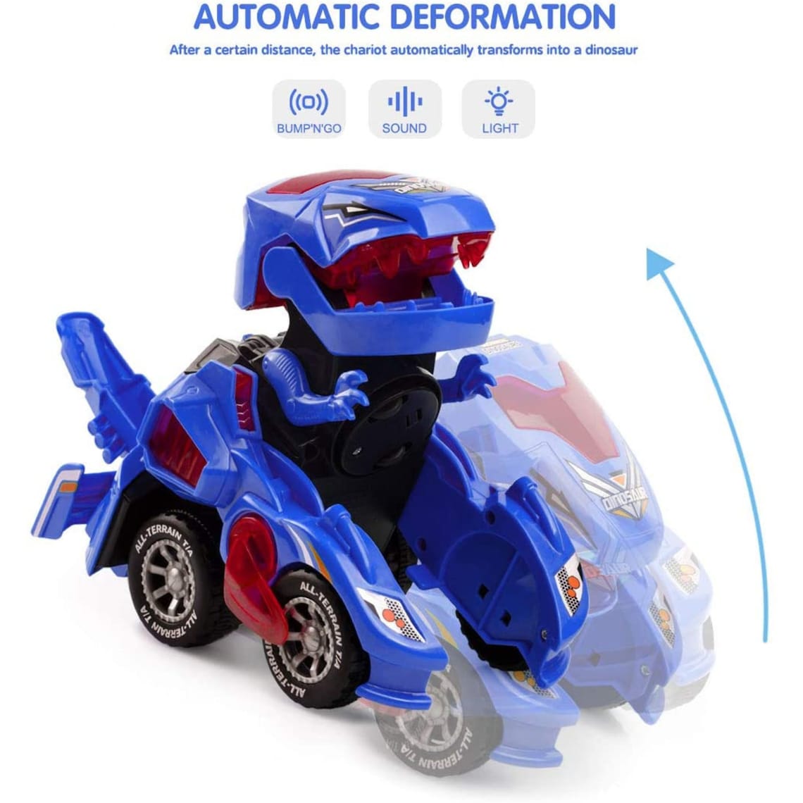 Electric Transforming Blue Dinosaur Car With Flashing Lights | Etsy