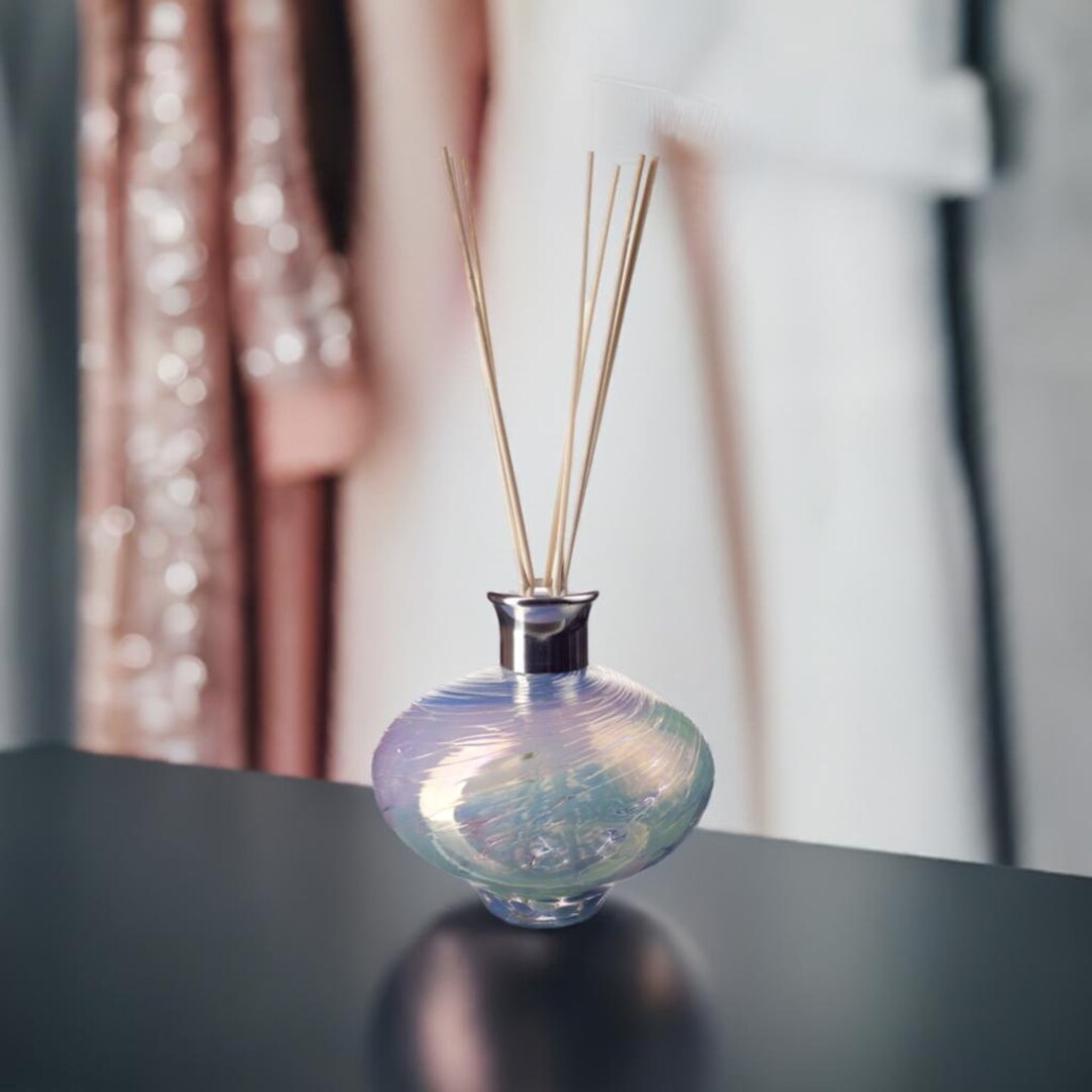 Reed Diffuser Mouth Blown Glass Oval Green Blue Pink Effect - Etsy