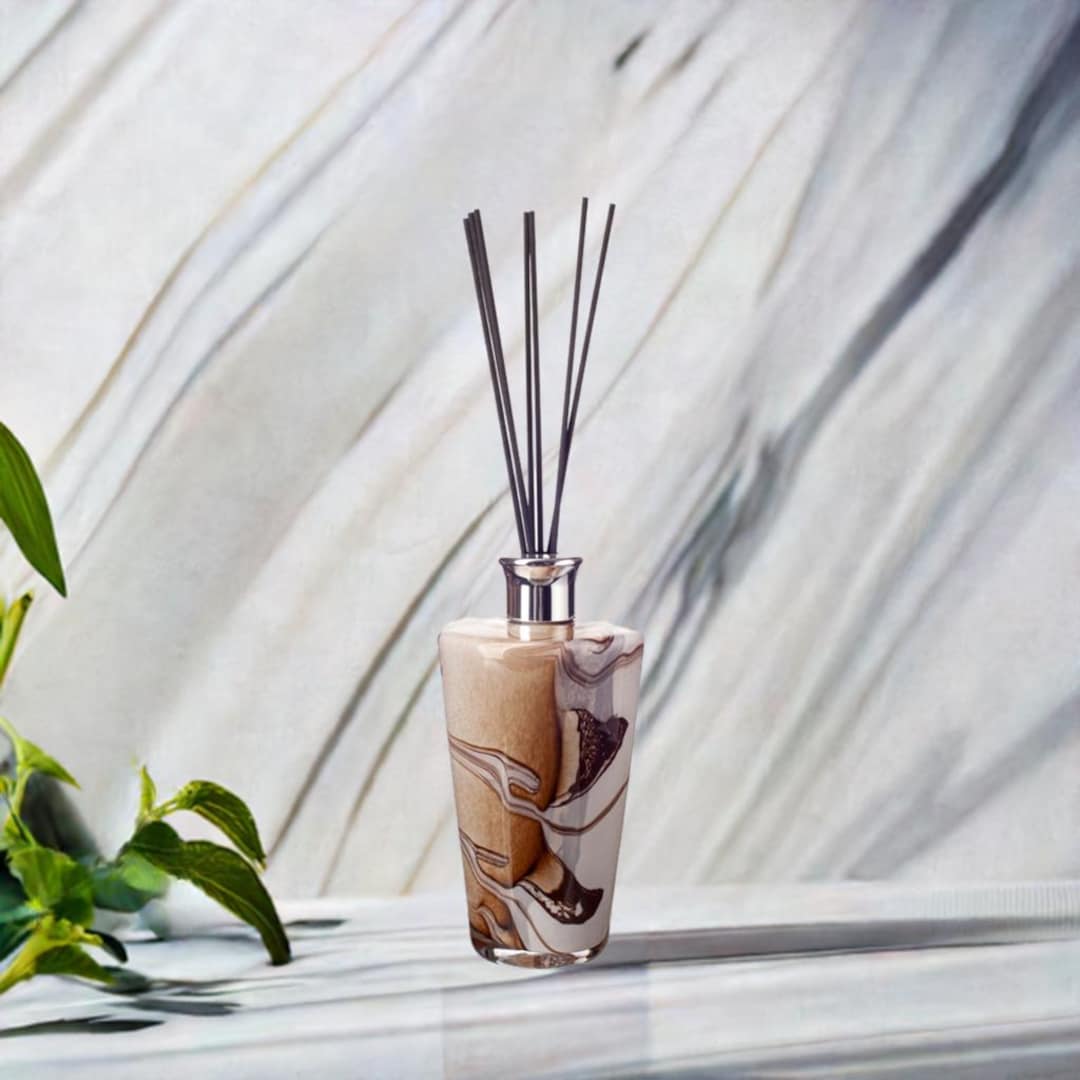 Large 500ml 19cm Reed Diffuser Mouth Blown Glass Conical Brown and ...