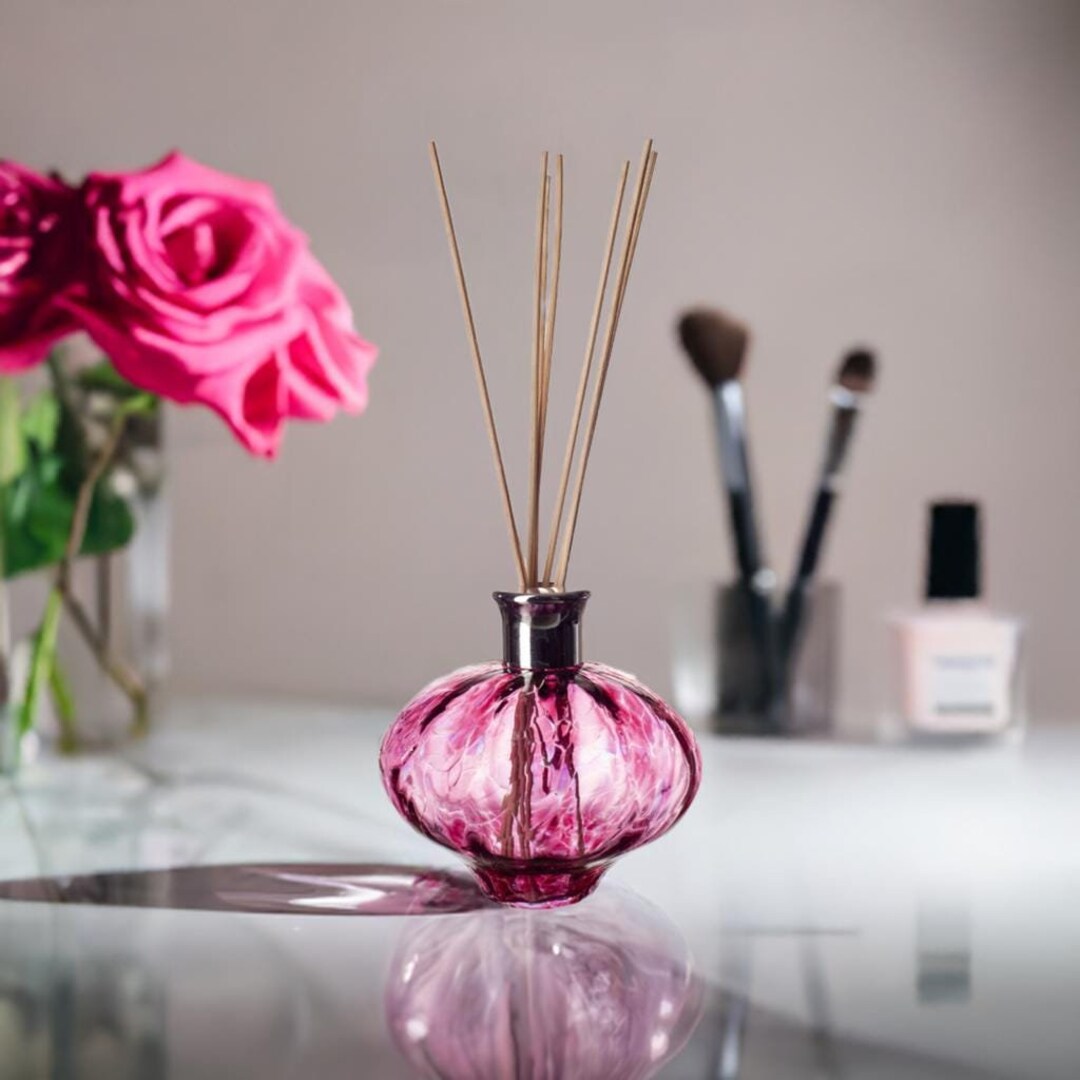 Reed Diffuser Mouth Blown Glass Oval Optical Pink - Etsy