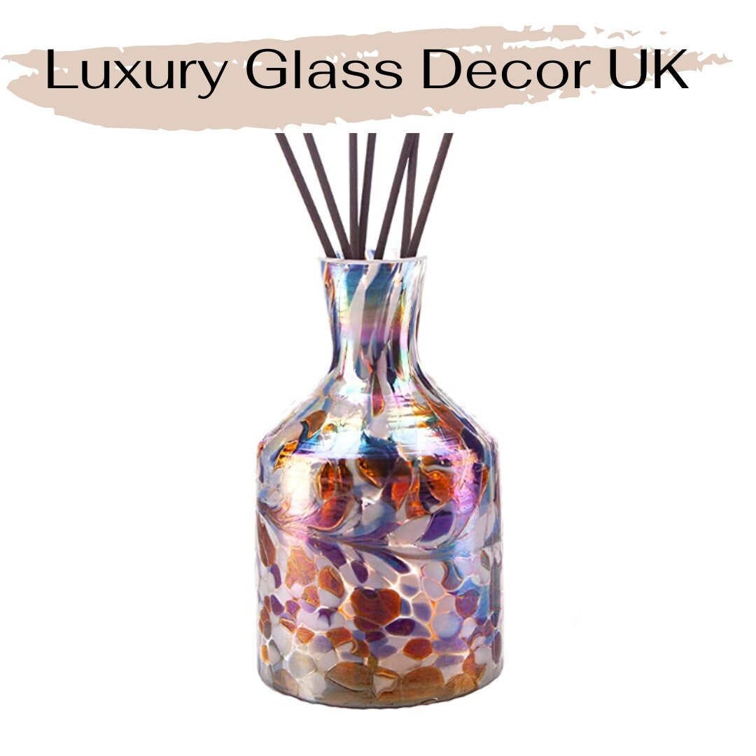 Luxury Reed Diffuser Mouth Blown Glass Open Cylinder Apothecary Design ...