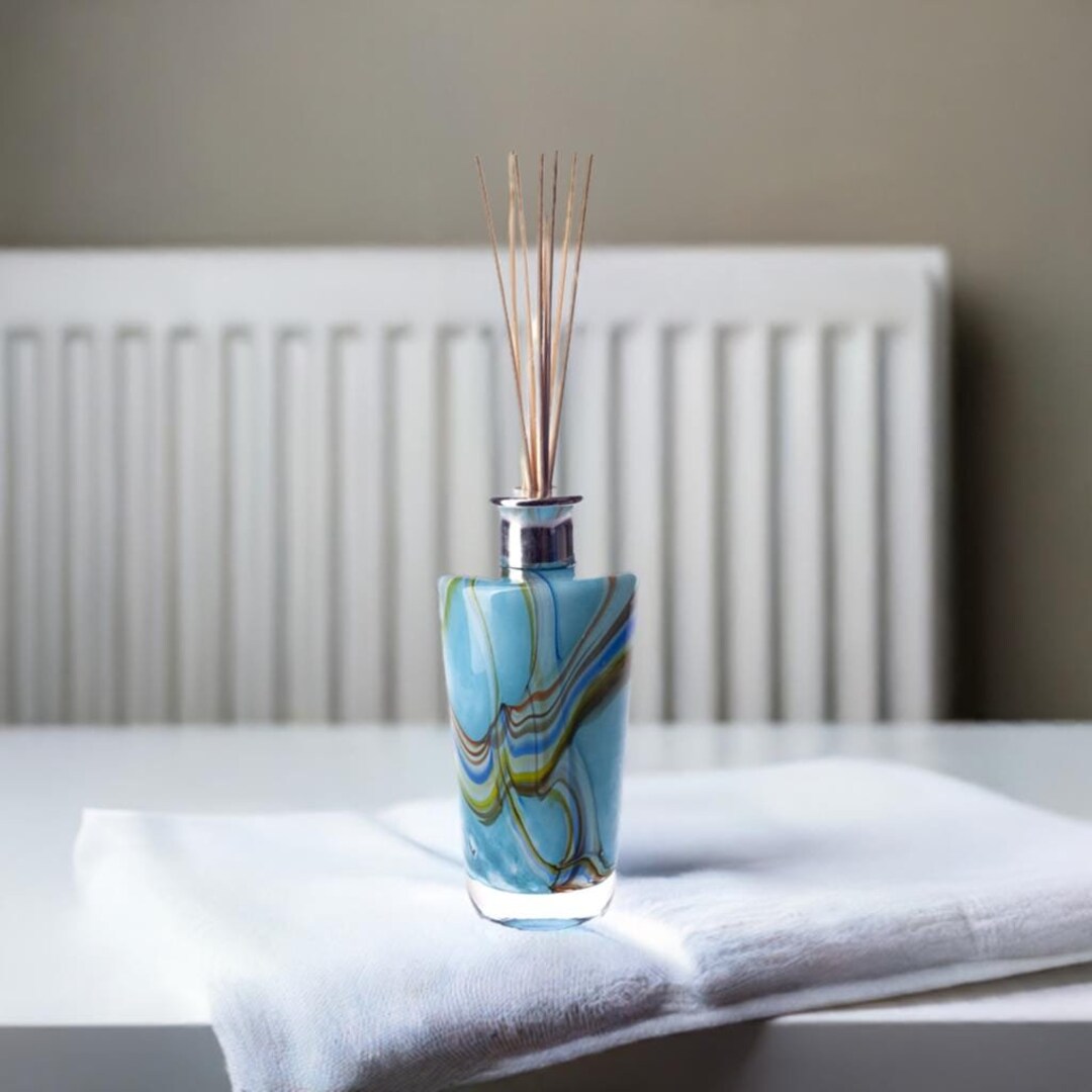 Large 500ml 19cm Reed Diffuser Mouth Blown Glass Conical Blue ...