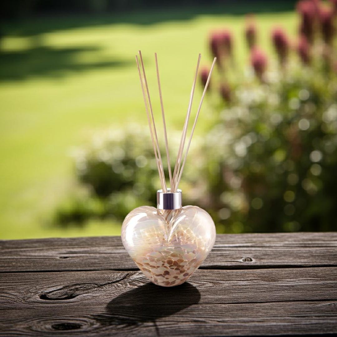 Luxury Reed Diffuser Mouth Blown Glass Heart Champagne Gold White - Etsy