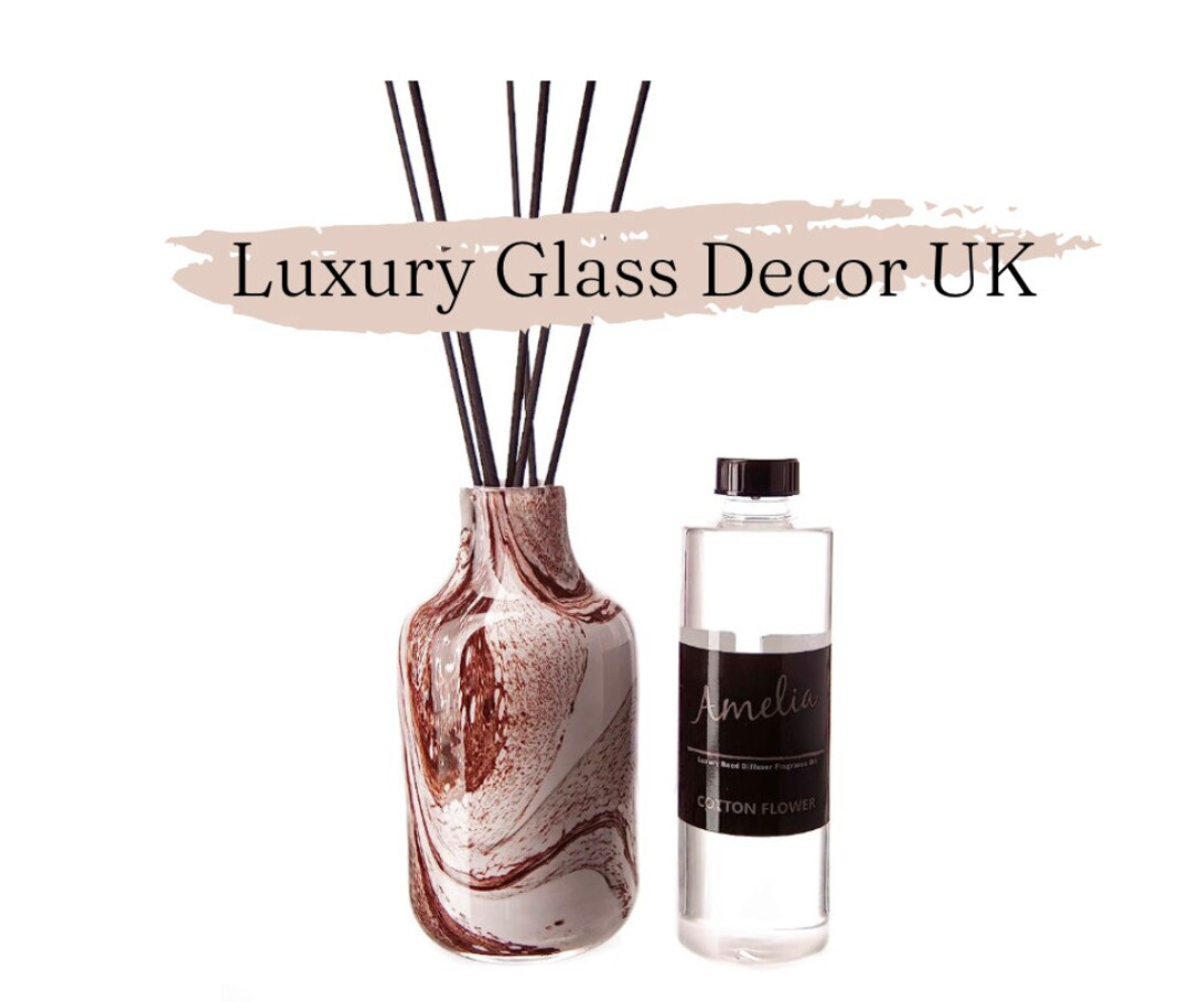 Reed Diffuser Mouth Blown Glass Open Cylinder Apothecary Design in ...