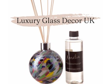 Luxury Reed Diffuser Mouth Blown Glass Heart Grey White - Etsy