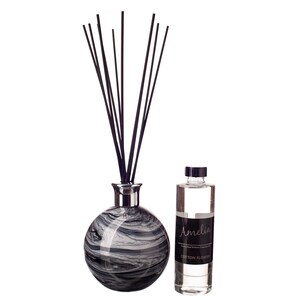 Large Sphere Mouth Blown Reed Diffuser Grey Black White Design - Etsy