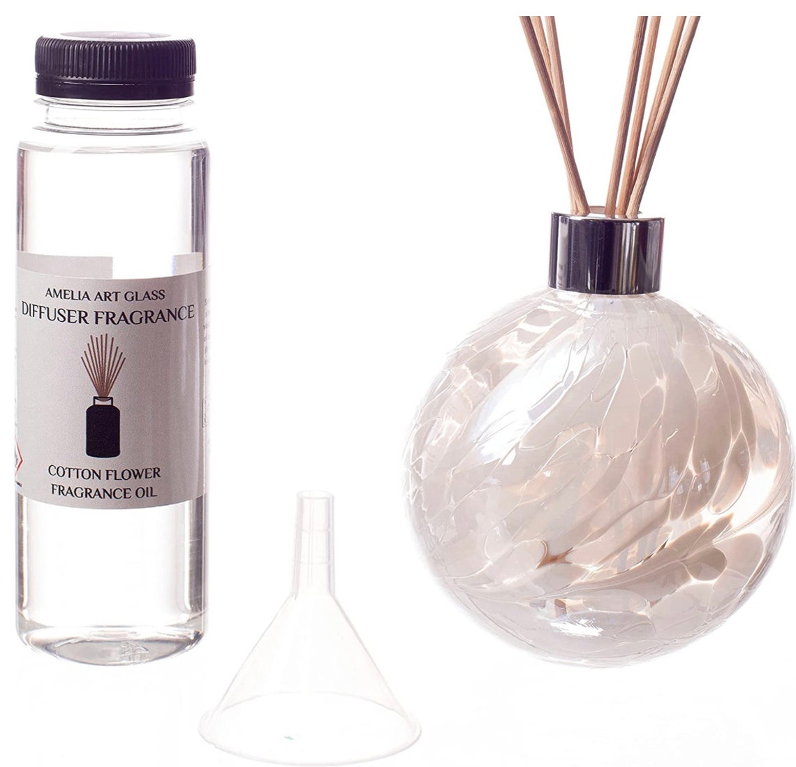 Luxury Reed Diffuser Mouthblown Glass Sphere White - Etsy UK