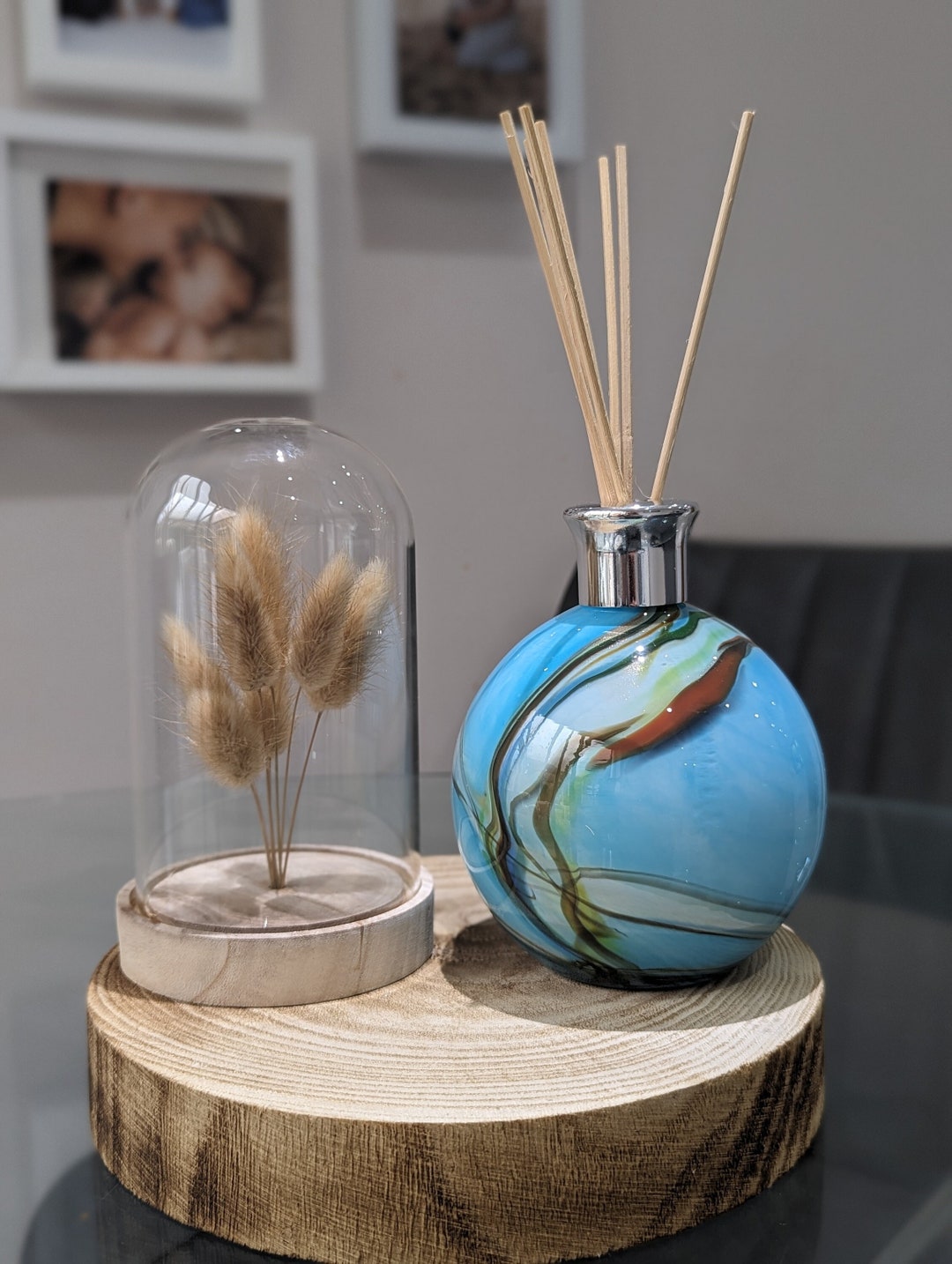 Large Sphere Reed Diffuser Mouth Blown Glass Turquoise Blue - Etsy