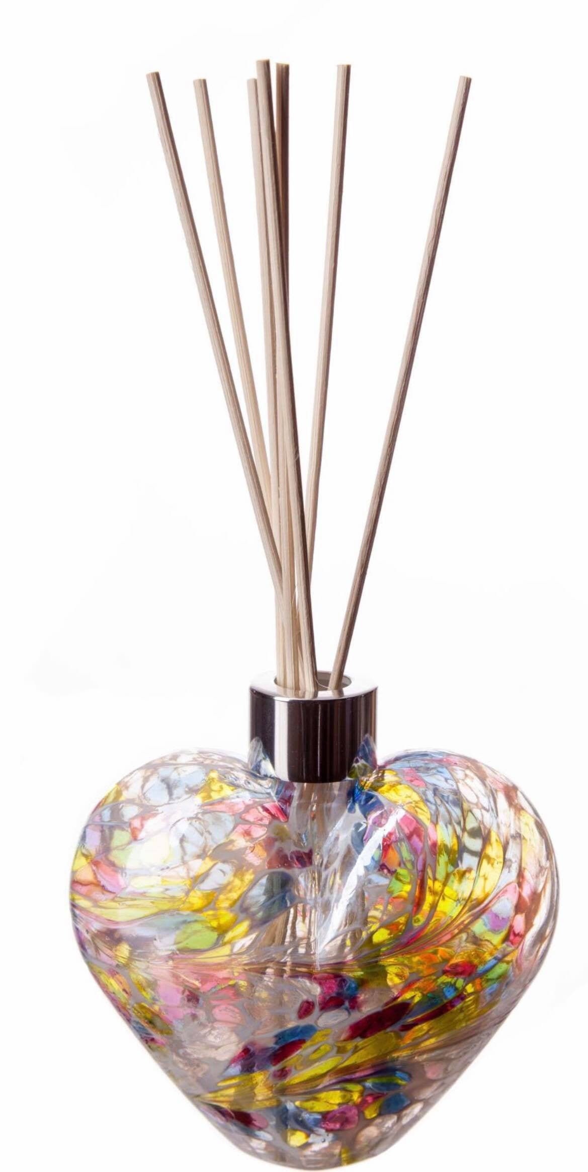 Luxury Reed Diffuser Mouth Blown Glass Heart Multi Coloured - Etsy UK