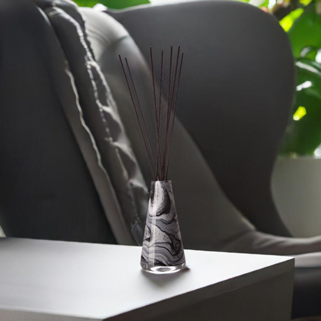 Mouth Blown Reed Diffuser Cone Shape Grey Black White Design - Etsy