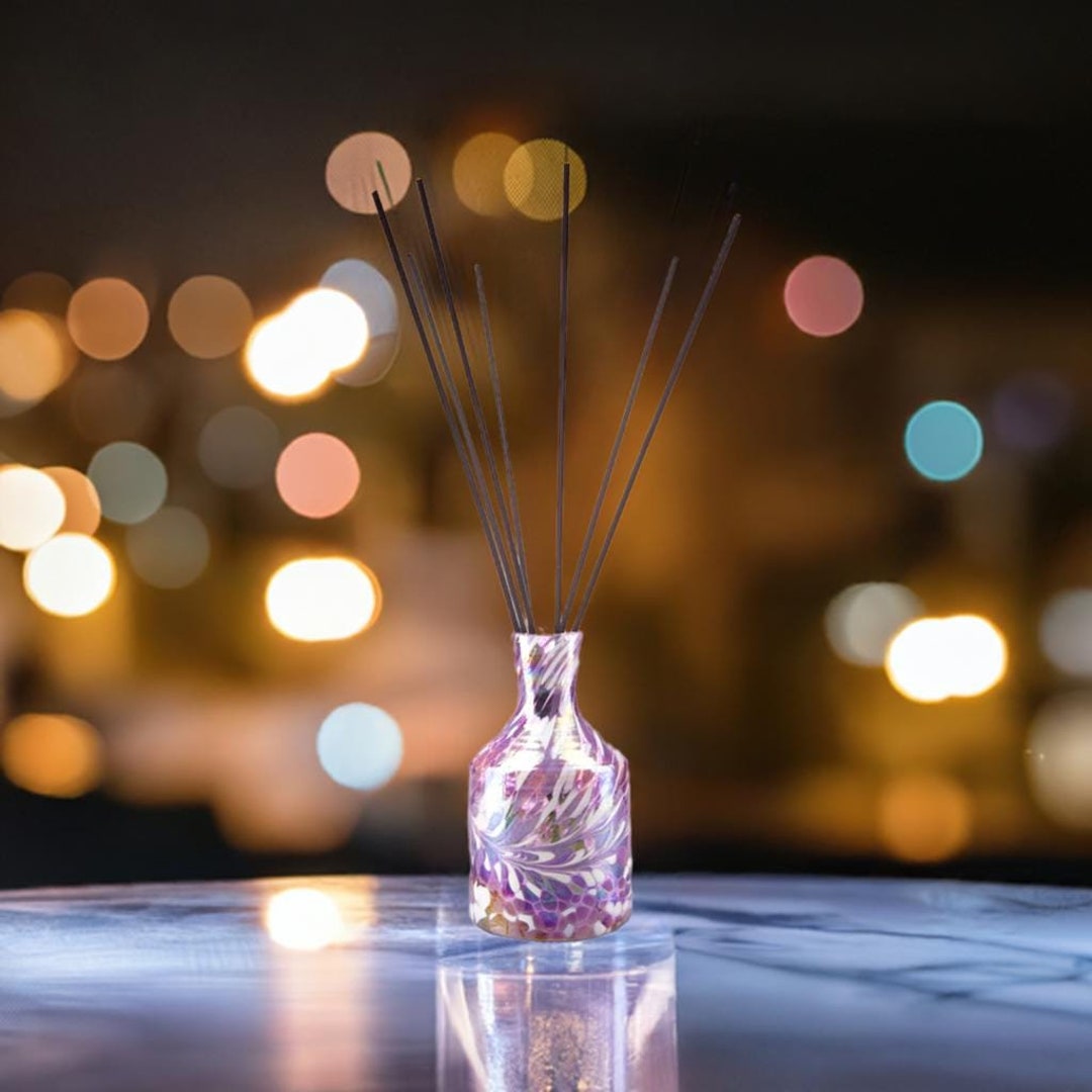 Luxury Reed Diffuser Mouth Blown Glass Open Cylinder Apothecary Design ...