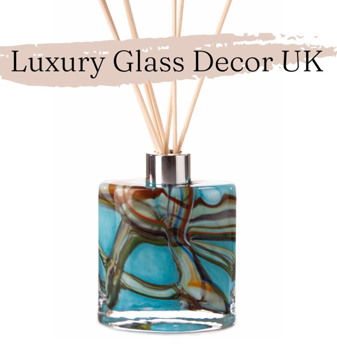 Mouth Blown Reed Diffuser Ellipse Hip Flask Style Blue - Etsy