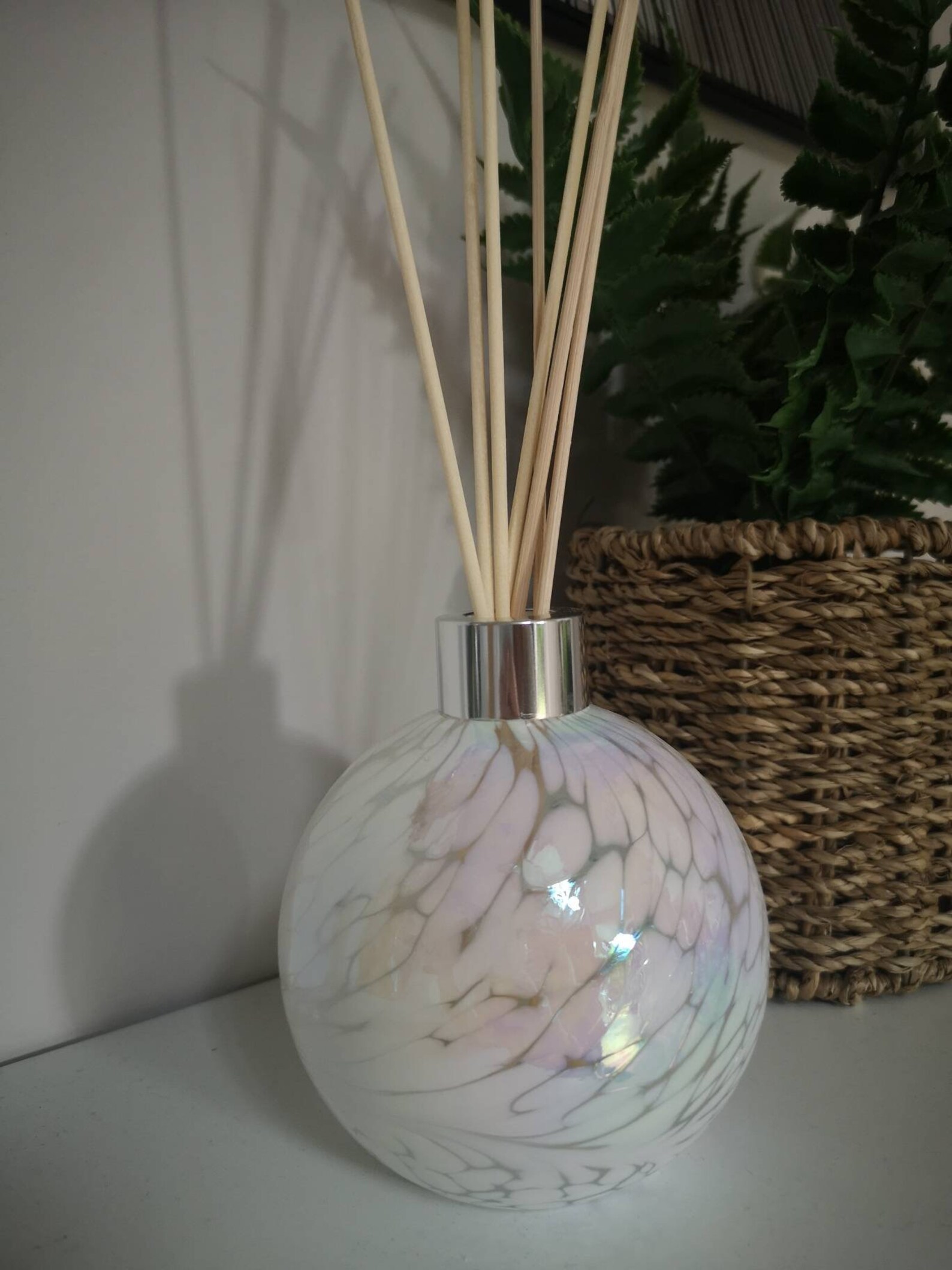 Luxury Reed Diffuser Mouthblown Glass Sphere White - Etsy UK