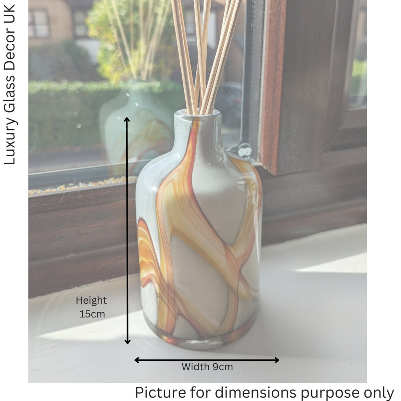 Reed Diffuser Mouth Blown Glass Open Cylinder Apothecary Design in ...