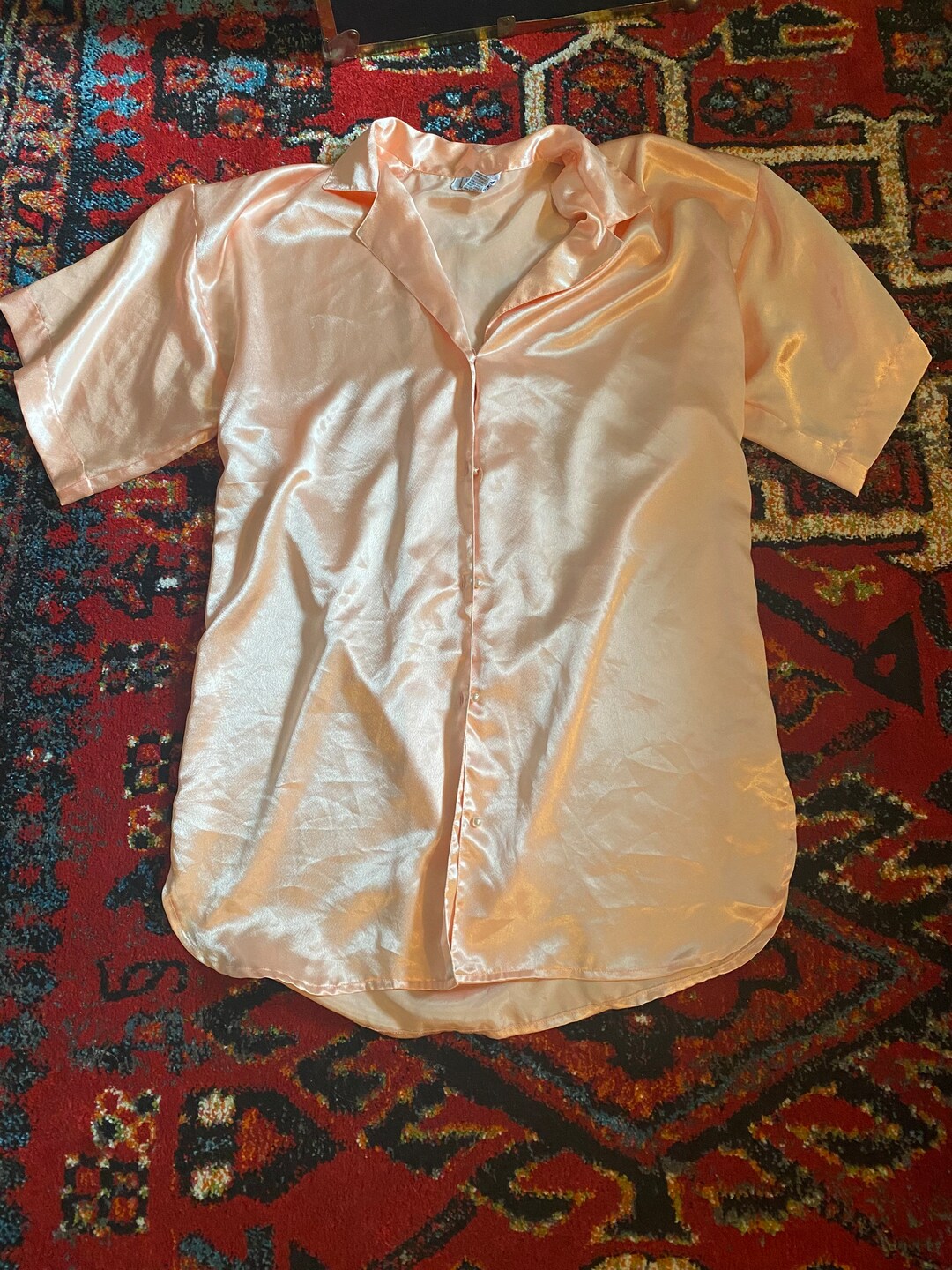 Peach Summer Button Up - Etsy