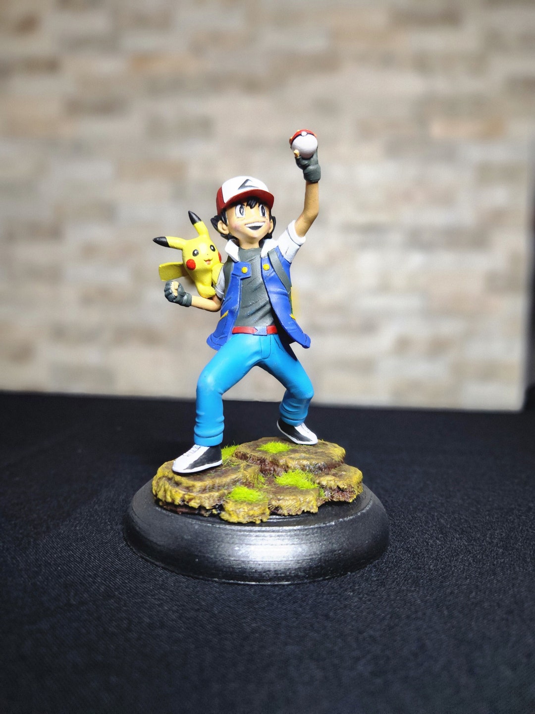 Ash Ketchum Pikachu Pokémon 3D Printed Statue Collectible Statue Gift ...