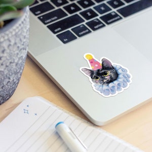 Lemon, Cat in a Clown Costume – Waterproof Glossy Vinyl Sticker - Etsy