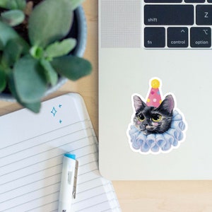 Lemon, Cat in a Clown Costume – Waterproof Glossy Vinyl Sticker - Etsy