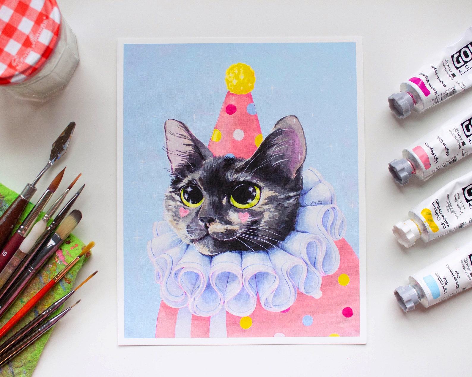 Lemon, Cat in a Clown Costume – 8x10in. Giclée Fine Art Print - Etsy