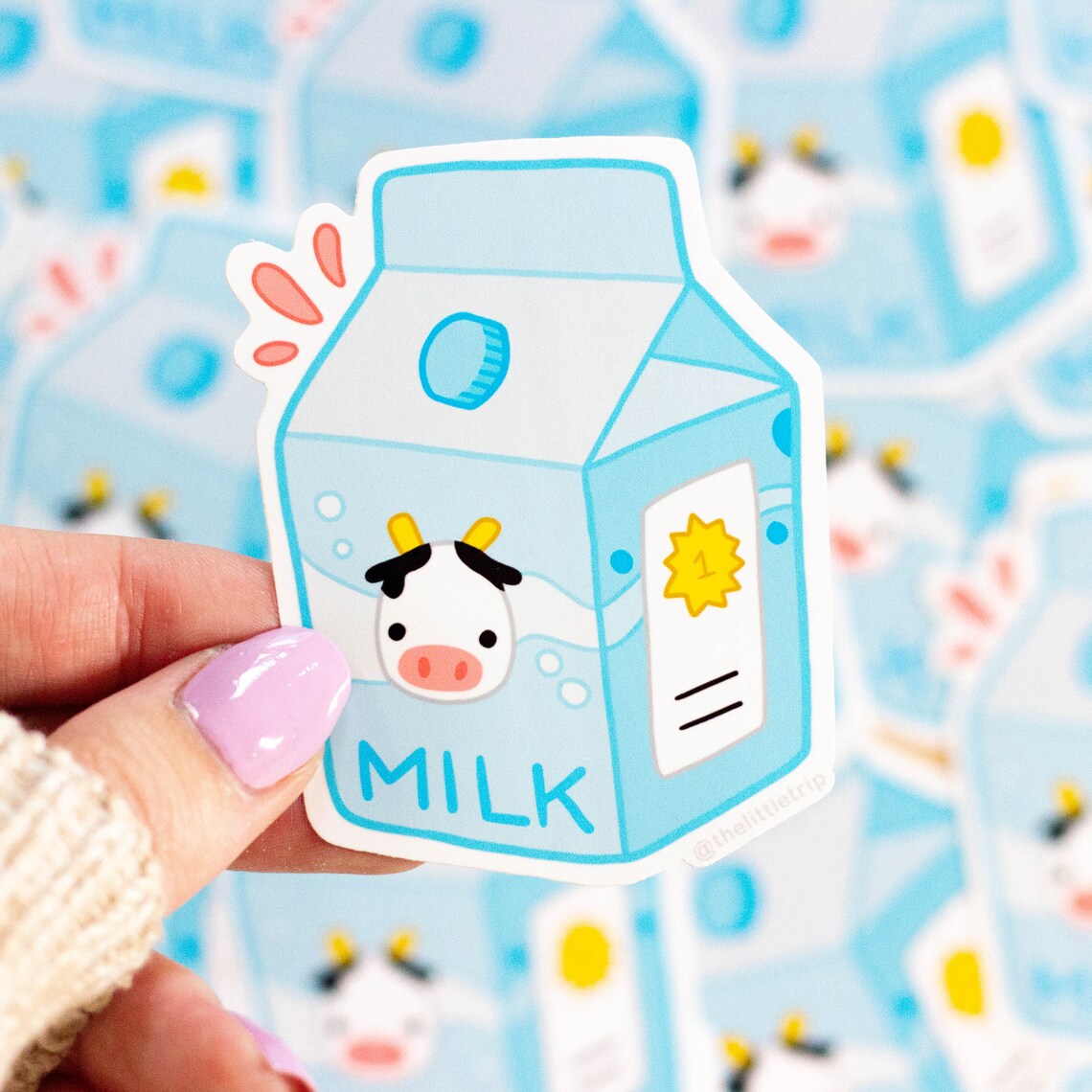 Cow Milk Carton Waterproof Glossy Vinyl Sticker - Etsy UK
