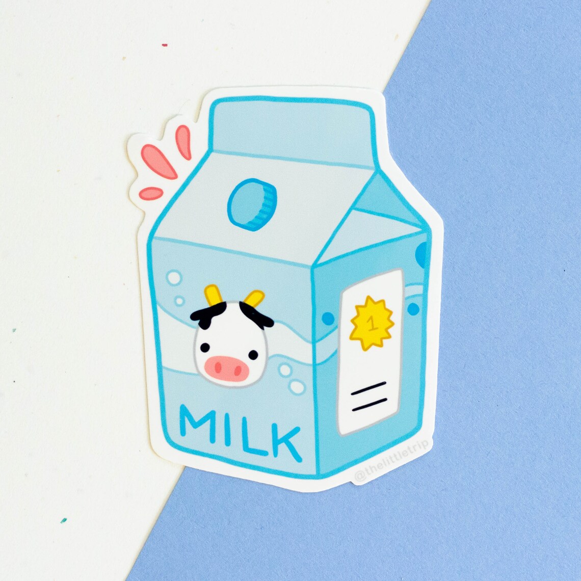 Cow Milk Carton Waterproof Glossy Vinyl Sticker - Etsy UK