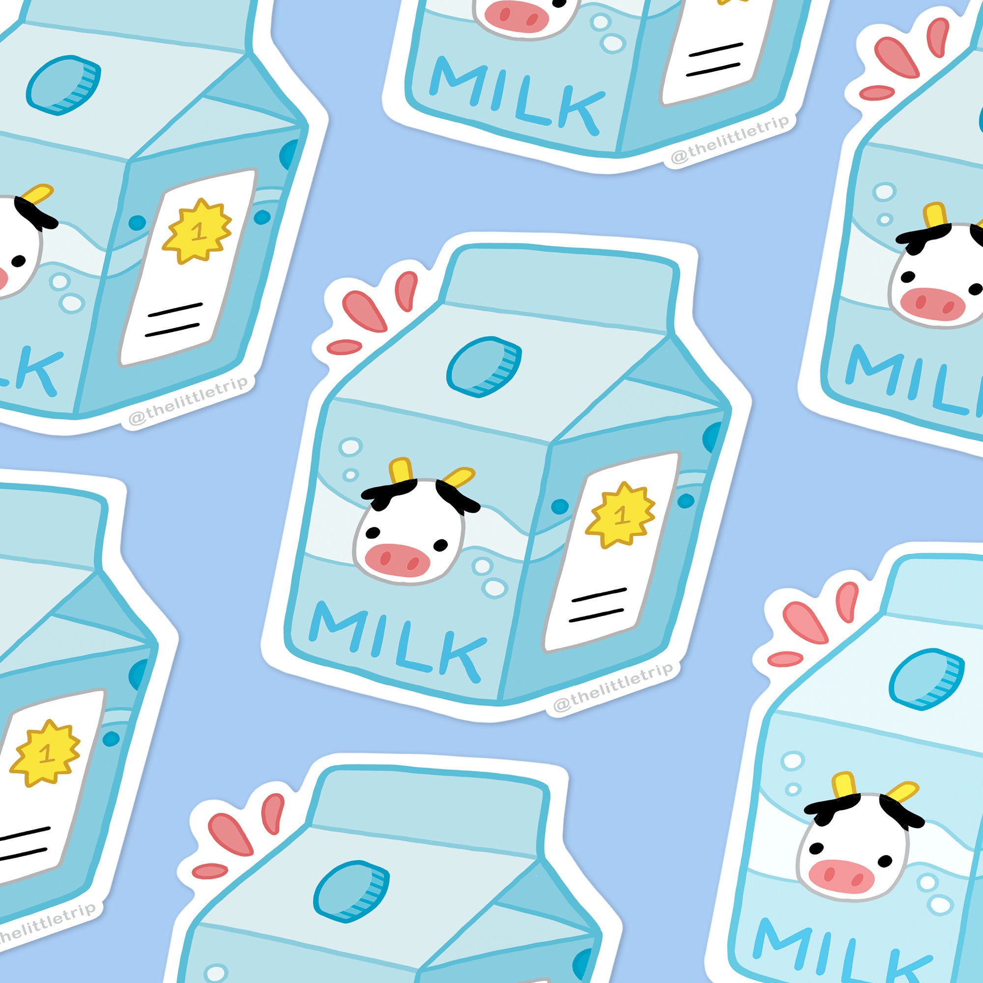 Cow Milk Carton Waterproof Glossy Vinyl Sticker - Etsy UK