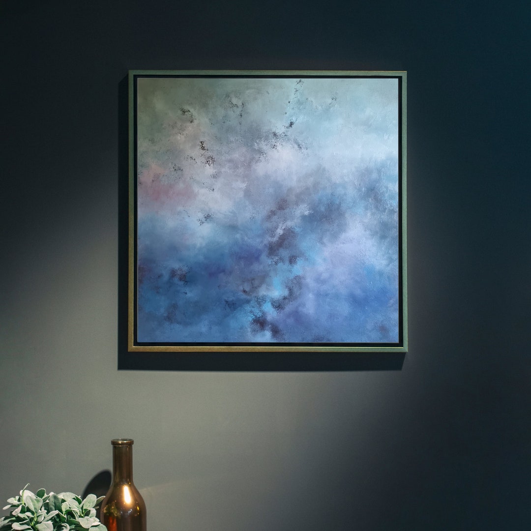 Formidable Sky Original Oil Painting, Blue Sky Wall Art Abstract Oil ...