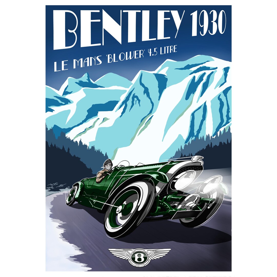 Bentley Car Poster. Le Mans Blower. the Worlds Most Famous Bentley ...