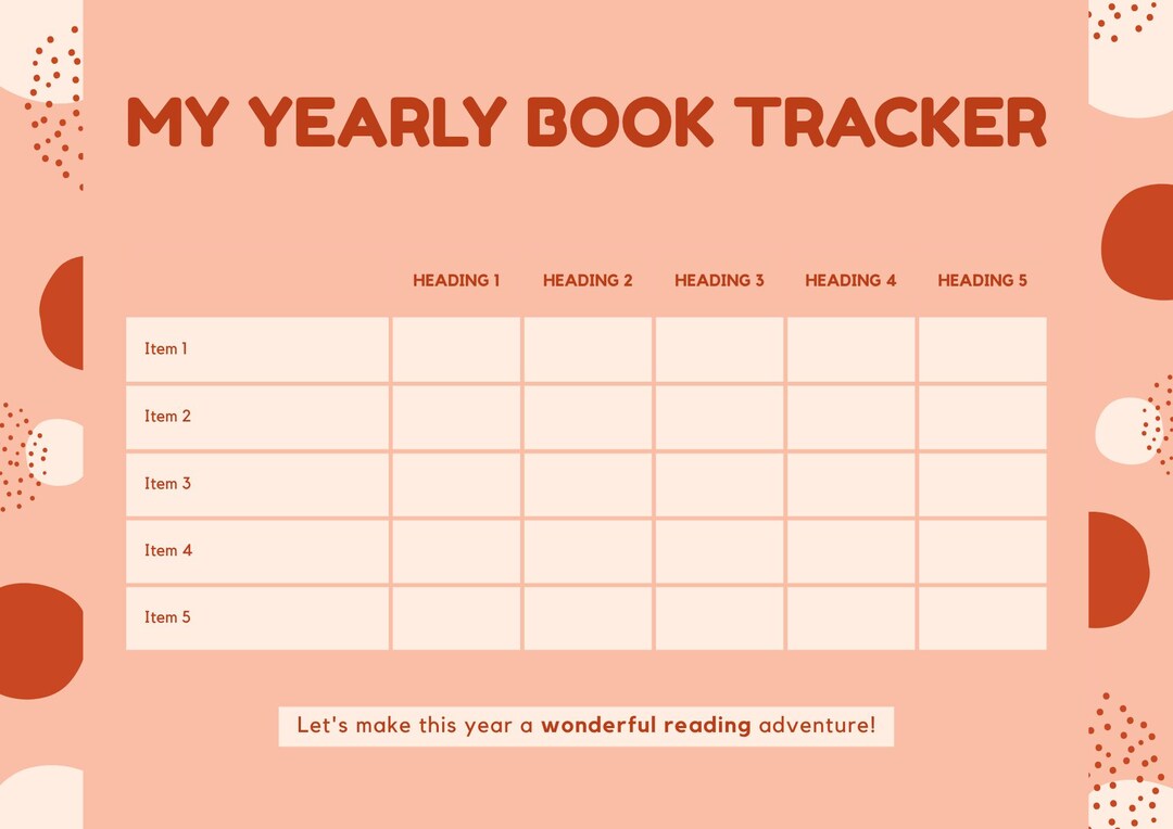 Yearly Book Tracker Printable - Etsy
