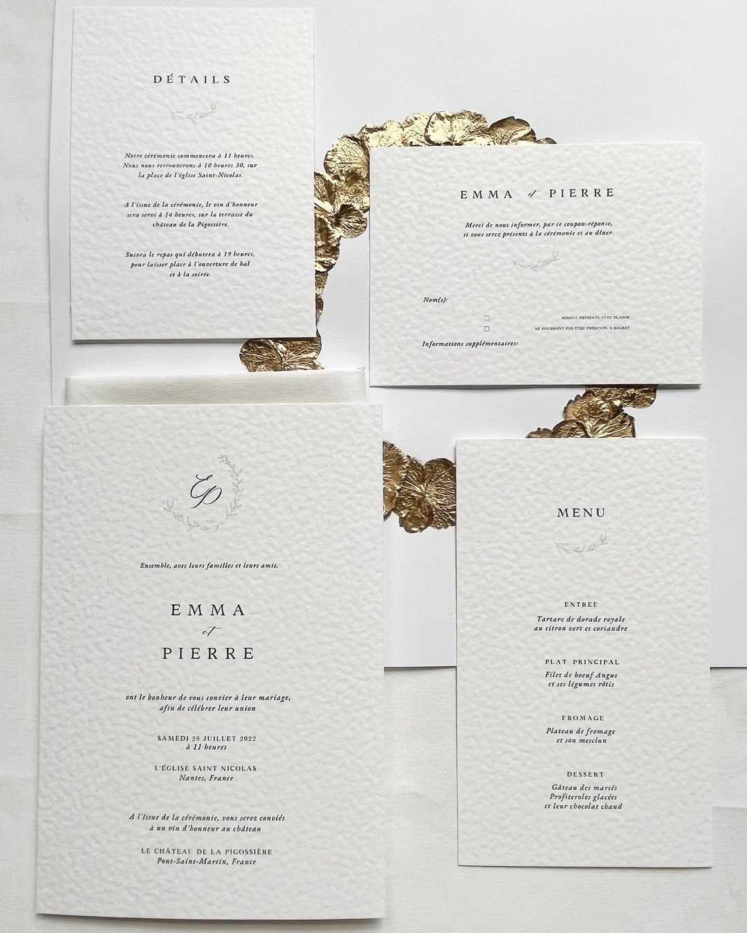 Set of Invitation, Wedding Invitation, Guest Response Coupon, Wedding ...