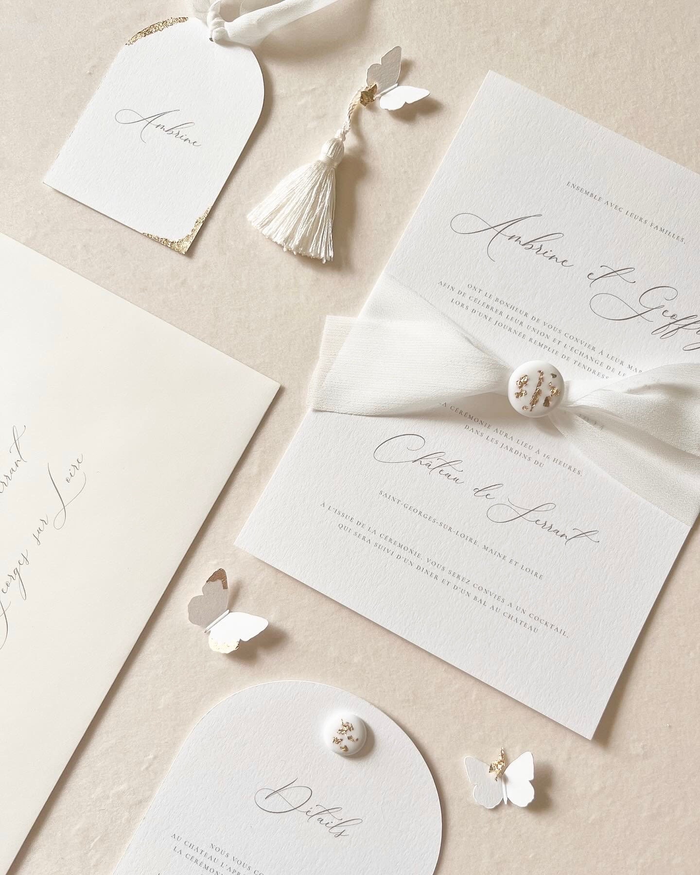 Customizable Wedding Invitation - Textured Paper, Calligraphy, Muslin ...