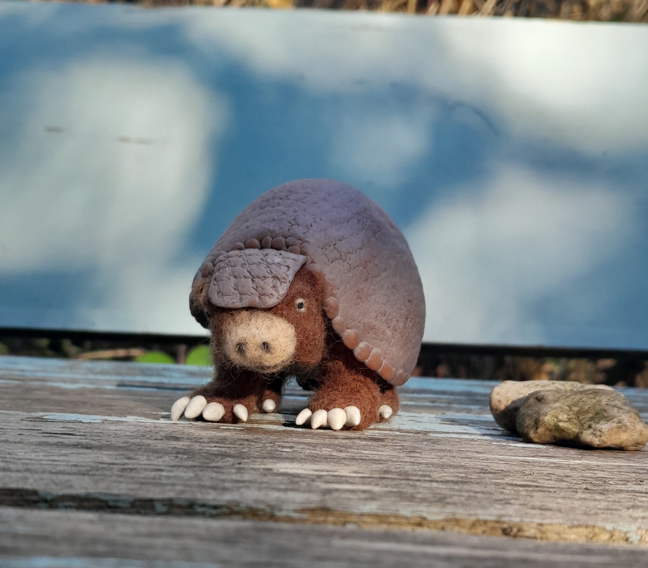 Glyptodon Felted Figure Ice Age Prehistoric Armadillo Figurine MADE TO ...