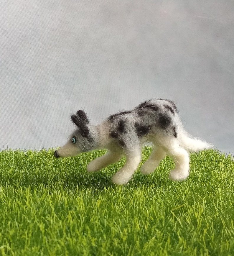 Border Collie Blue Merle Miniature Sheepdog Needle Felted Figurine - Etsy