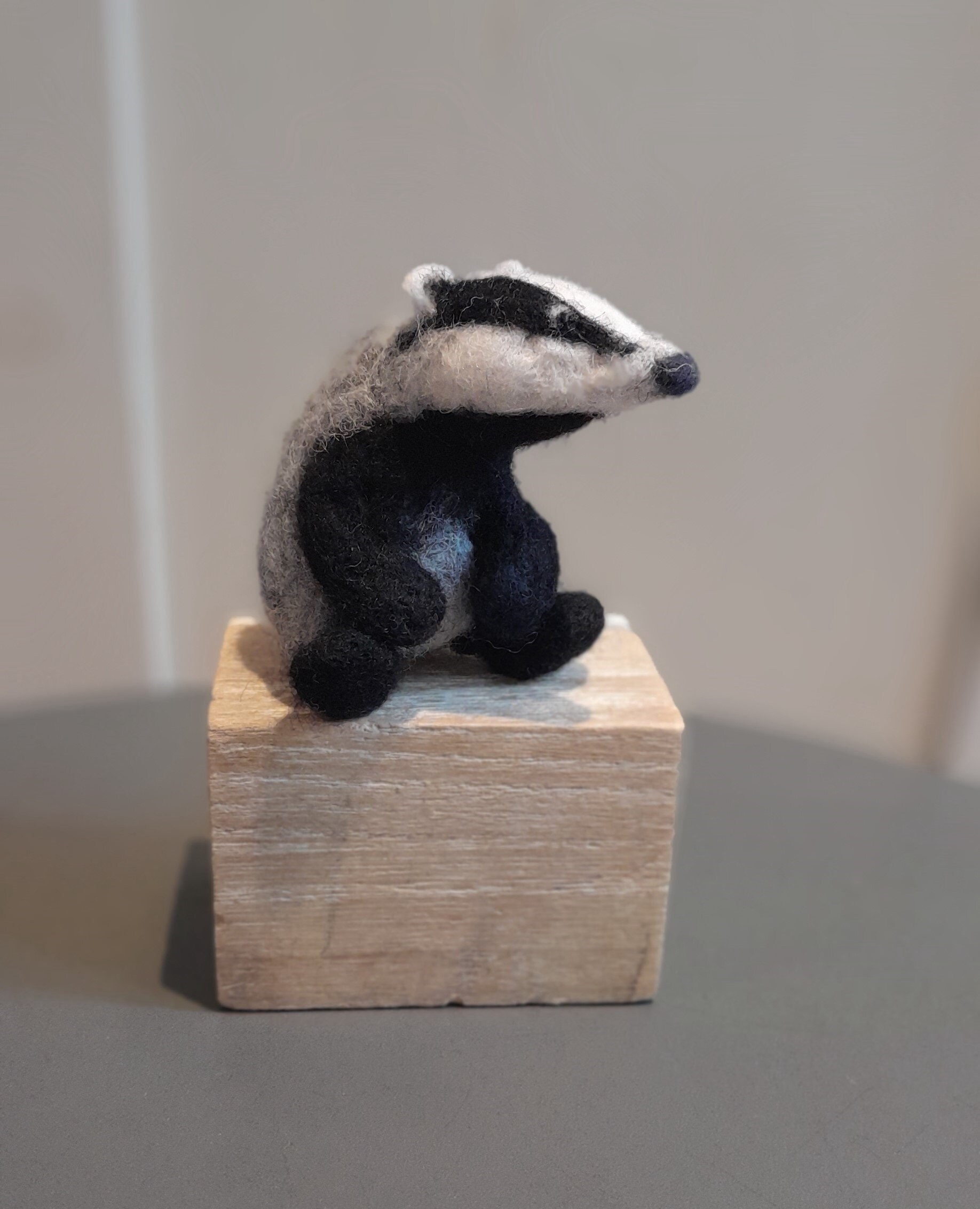 Badger Cute Needle Felted Figure Badger Ornament Figurine Felt Badger ...