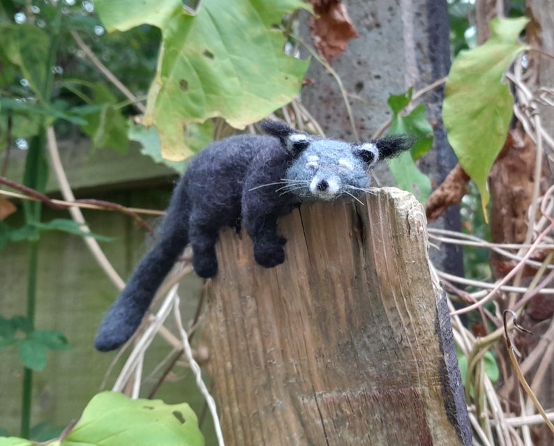 Binturong Needle Felted, Bearcat Felt Animal, Felt Handmade Ooak Figure ...