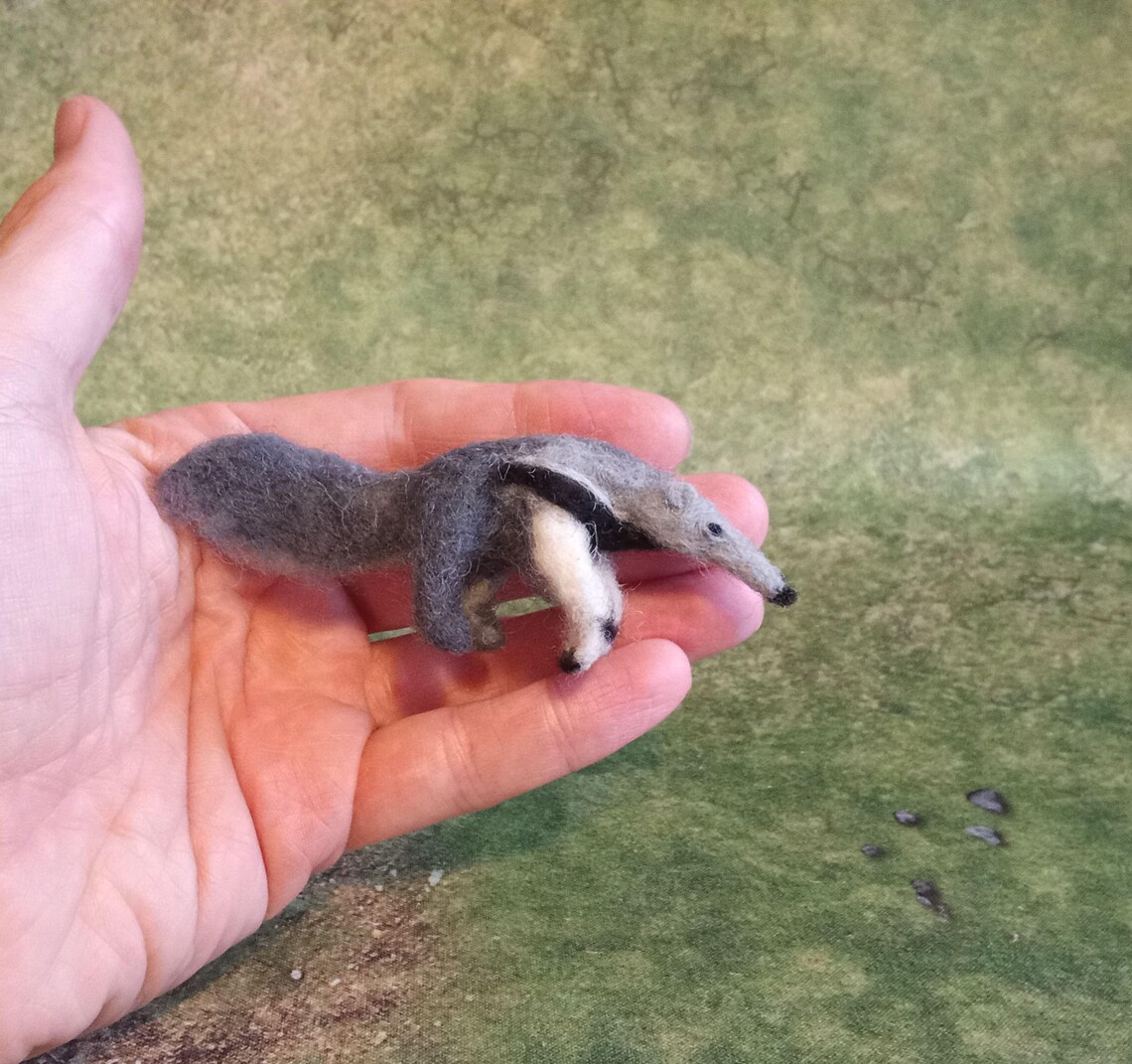 Anteater Needle Felt Miniature Giant Anteater Handmade Animal - Etsy
