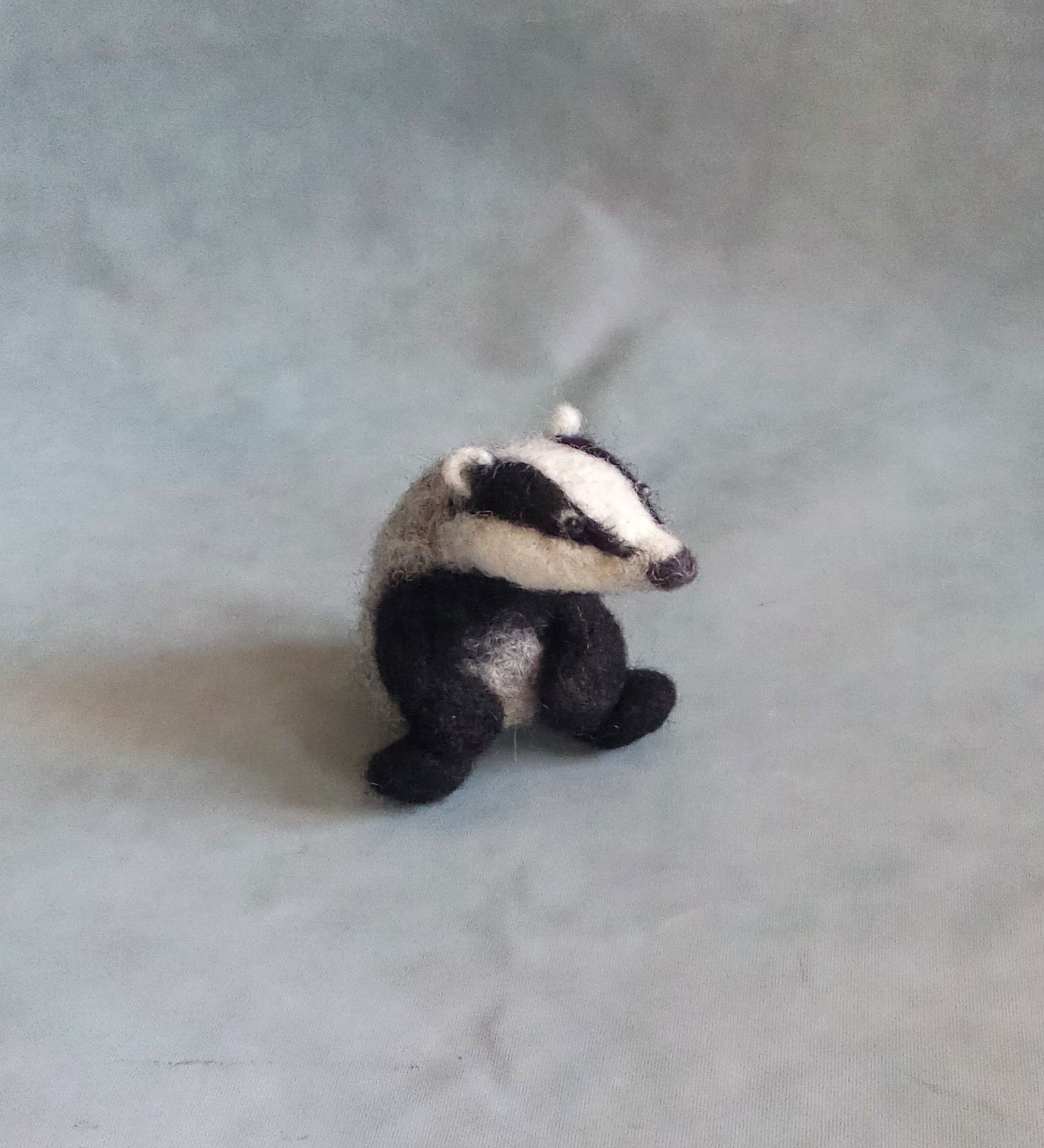 Badger Cute Needle Felted Figure Badger Ornament Figurine Felt Badger ...