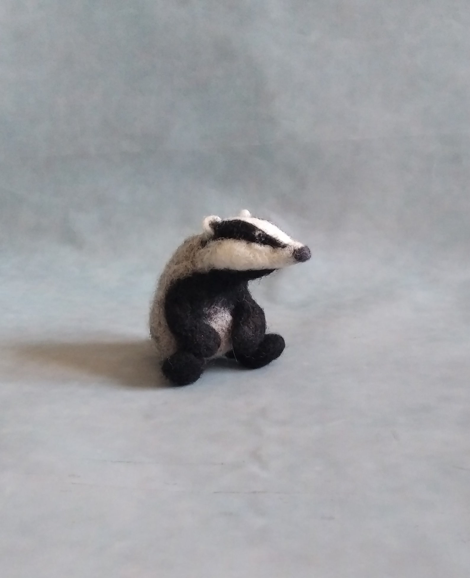 Badger Cute Needle Felted Figure Badger Ornament Figurine Felt Badger ...