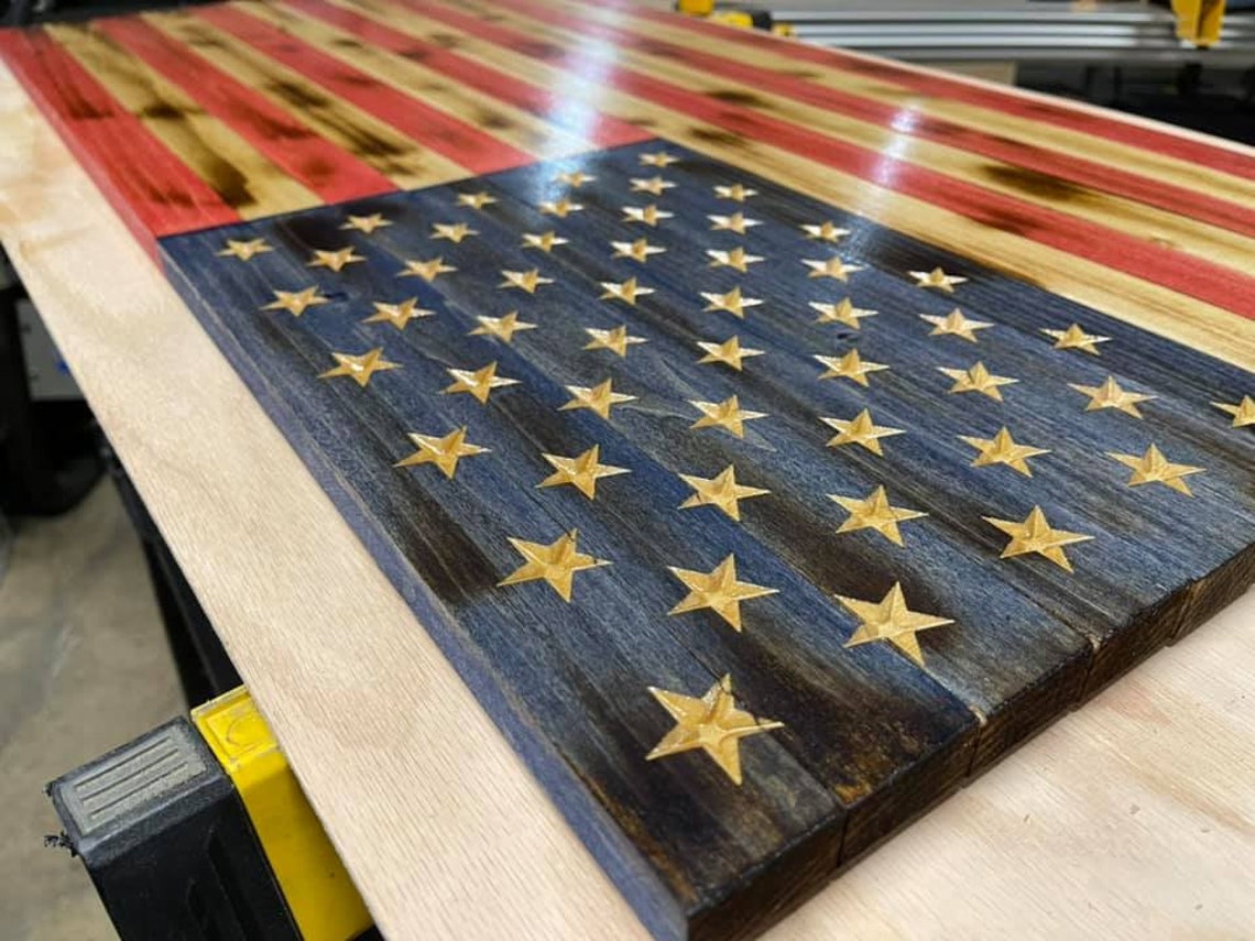 USA Flag Vector File for Engraving Stars Using CNC - Etsy
