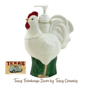 Chicken Rooster Soap Dispenser Tall White Ceramic Hen | Etsy
