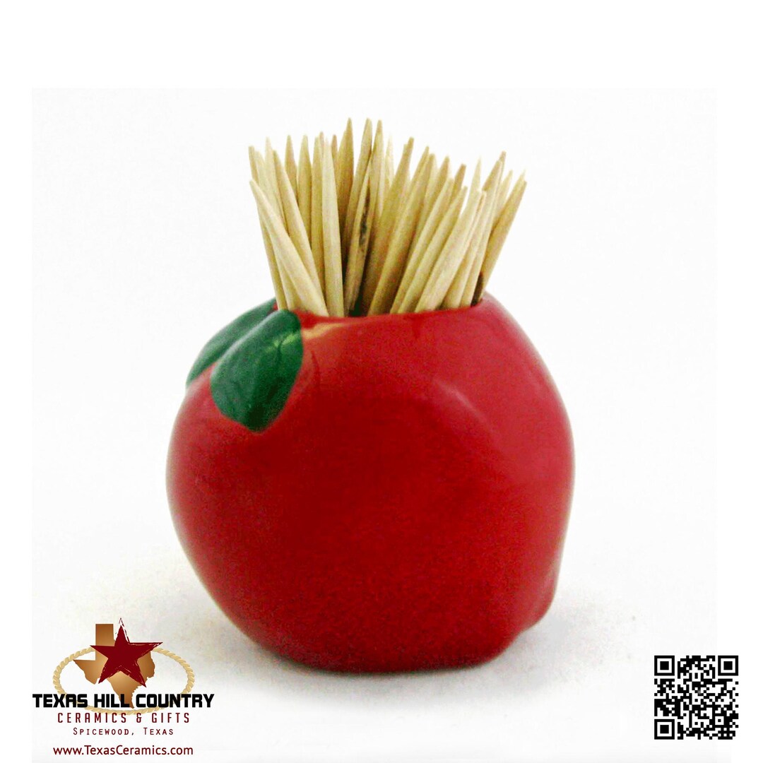 Red Apple Toothpick Holder for Country Orchard or Farm Style Kitchen or ...
