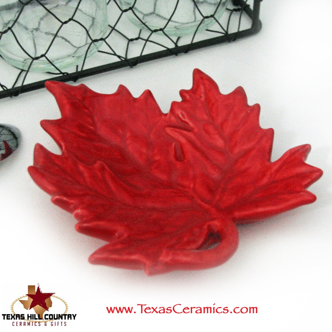 Maple Leaf Tea Bag Holder Small Ceramic Spoon Rest Vermont Foliage ...