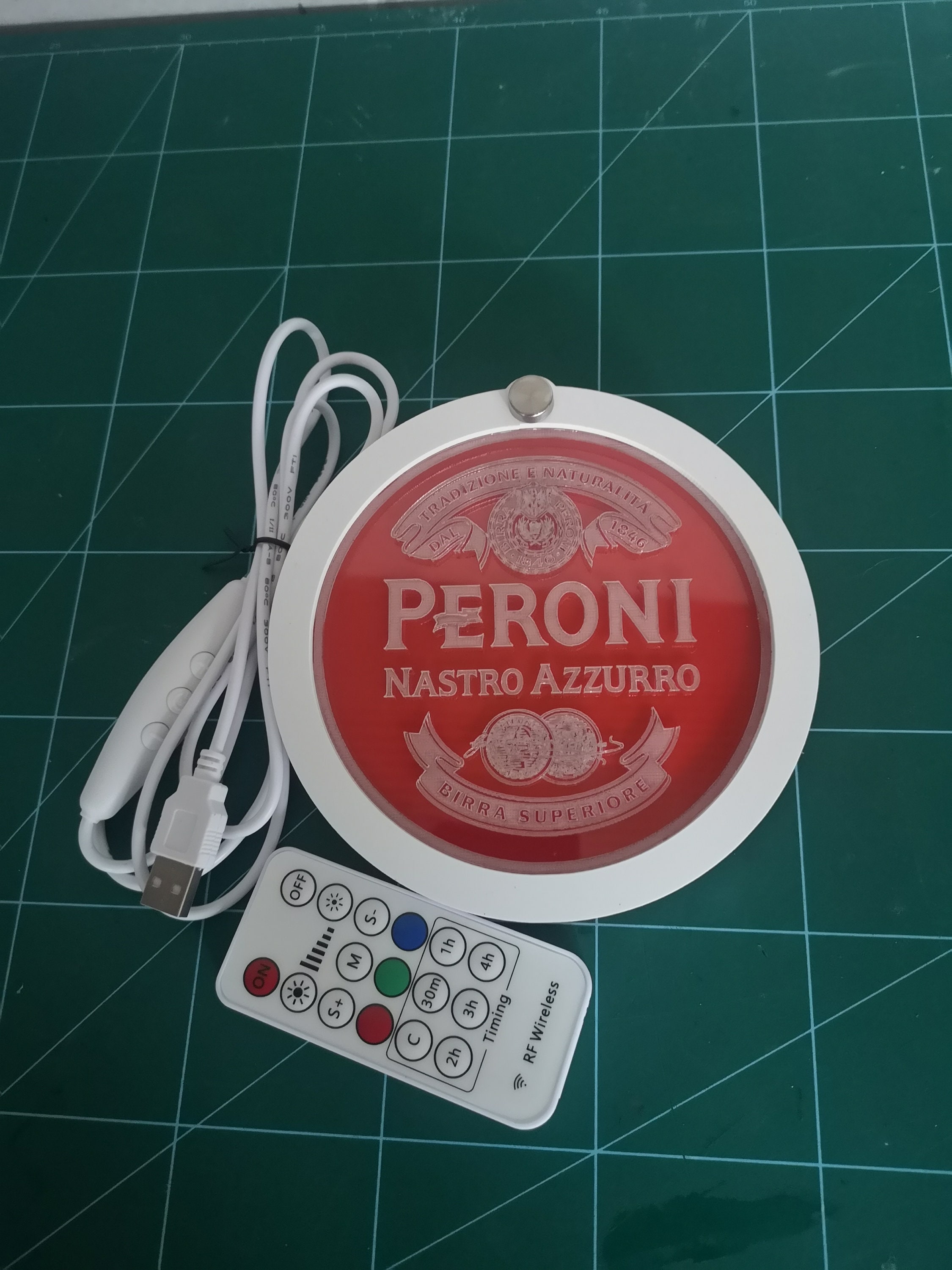 Peroni amazing led round light 7 colour changing with remote | Etsy
