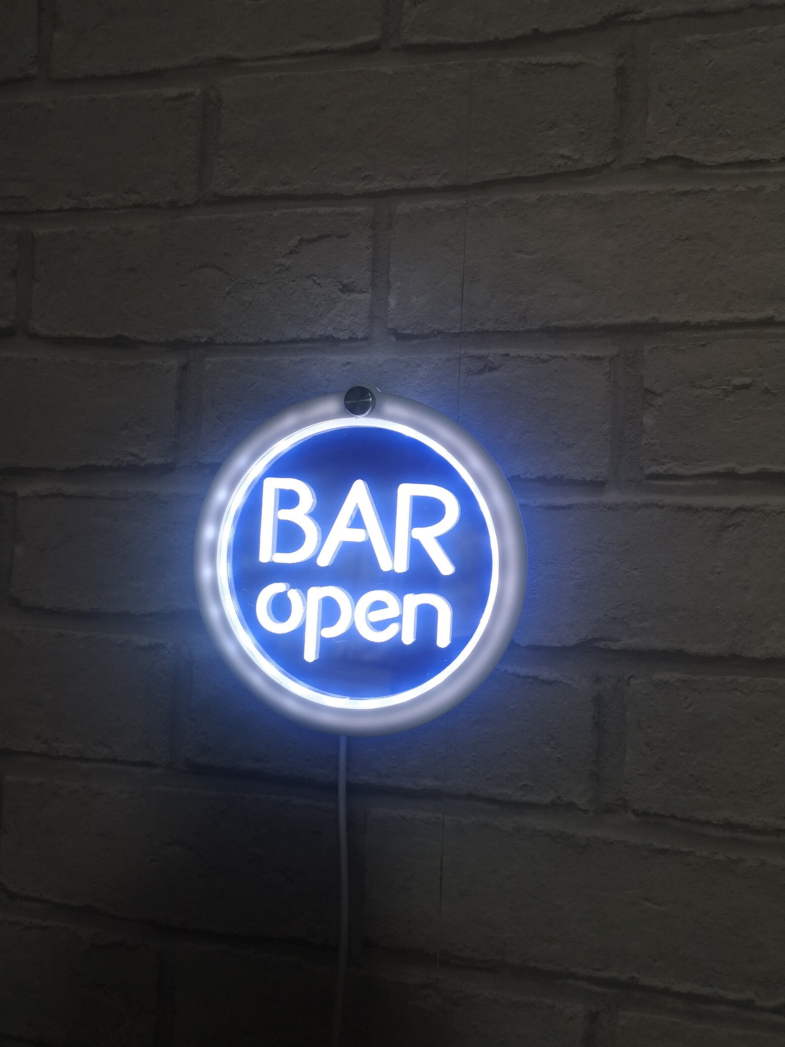 Bar open sign amazing led round light 7 colour changing with | Etsy