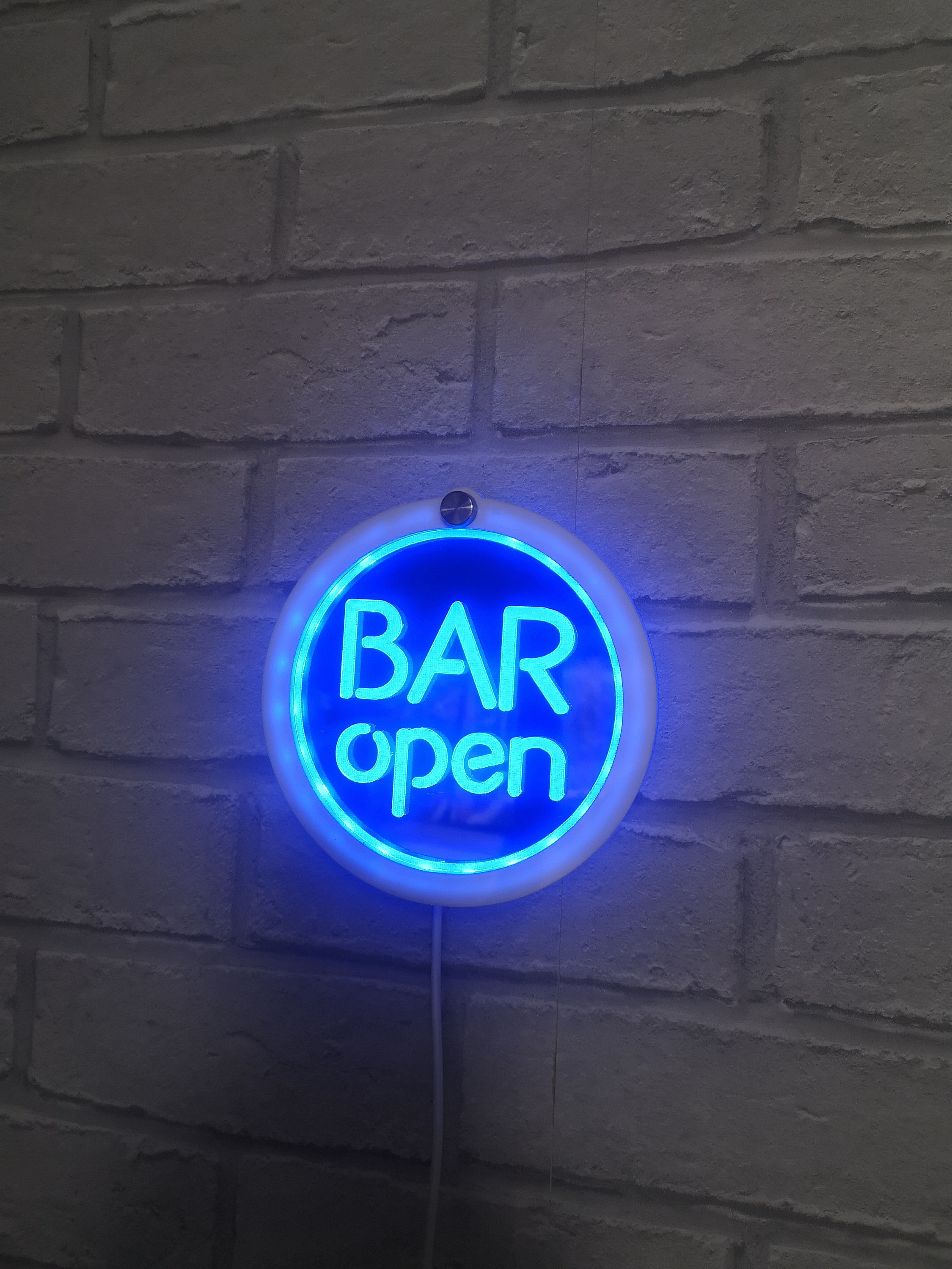 Bar Open Sign Amazing Led Round Light 7 Colour Changing With - Etsy UK