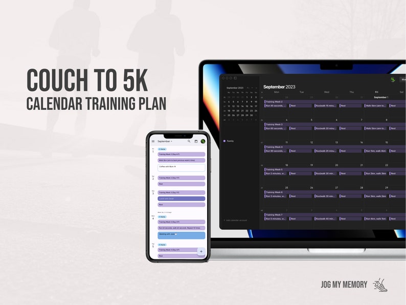 Couch to 5k Running Training Plan for Google Calendar, Apple Calendar ...
