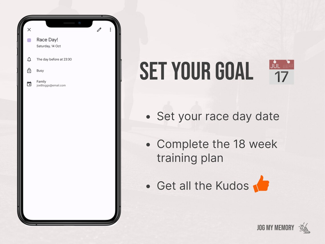 Beginner 18-week Marathon Training Plan for Google Calendar, Apple ...