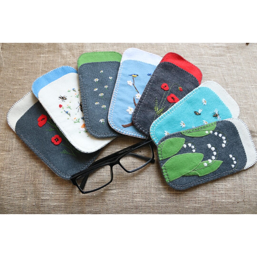 Hand Sewn Felt Case for Glasses. Floral Theme. - Etsy