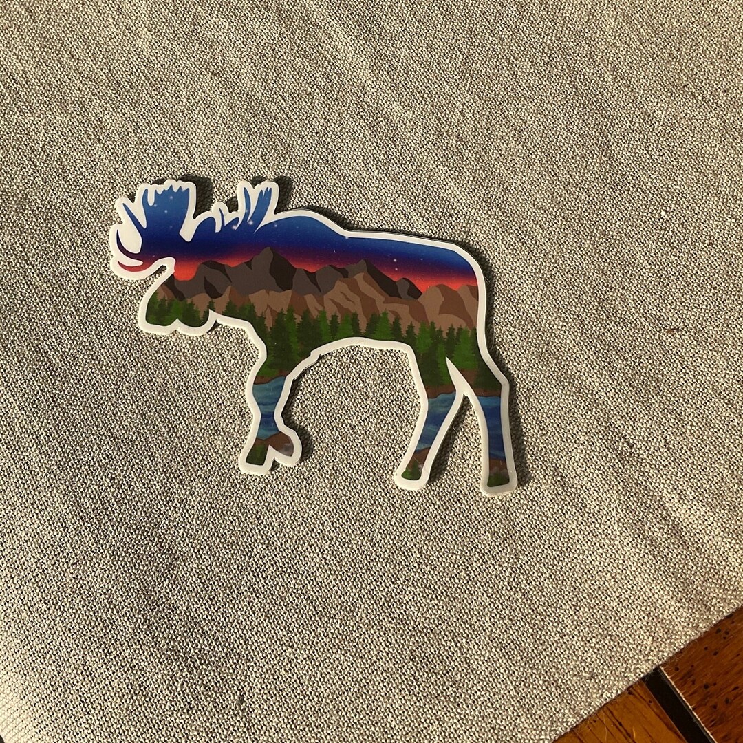 Moose Mountain Sticker, Utah Mountain Sticker, Moose Decal, Utah ...