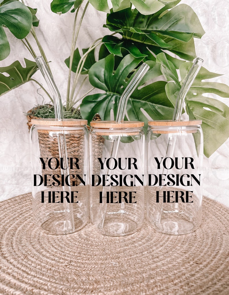 Clear Libby Glass Mock-up, Libbey Glass With Lid Mockup, Drinking Glass ...